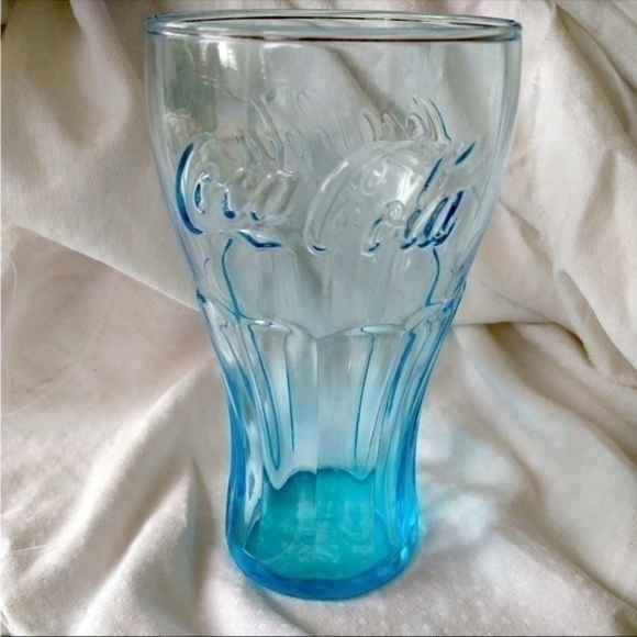 Libbey | Kitchen | Rare Vintage Libbey Blue Clear Glass Coca Cola Coke ...